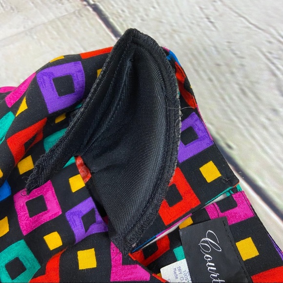 Vintage | Tops | Vintage Bright Squares Shirt Sleeve Shoulder Pads ...